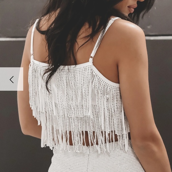 Amazing Lace | Tops | Amazing Lace White Fringe Top | Poshmark